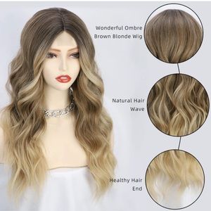 sheerbeautejewelry | Hair | Blonde Middle Part Wavy Lace Front Wigs ...